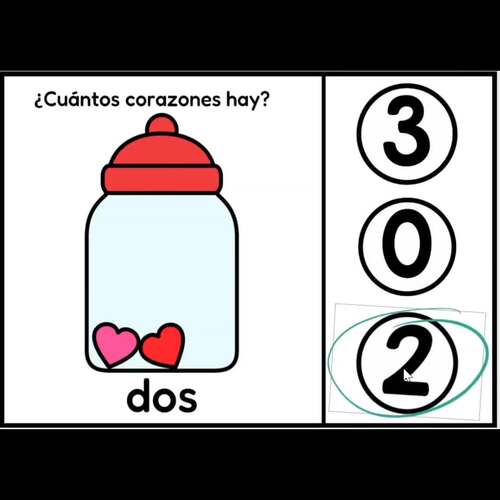 Heart Counting Boom Cards™ Spanish Actividad de Conteo Number ...