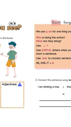 2 Sentence building projects VOCABULARY+GRAMMAR (ESL- ELL - Starters)