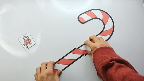 Candy Cane Craft Christmas Cut and Paste Activity Coloring Page Scissor ...