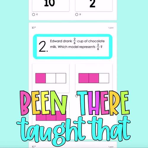 4th Grade Equivalent Fractions SELF GRADING QUIZZES! by Been There ...