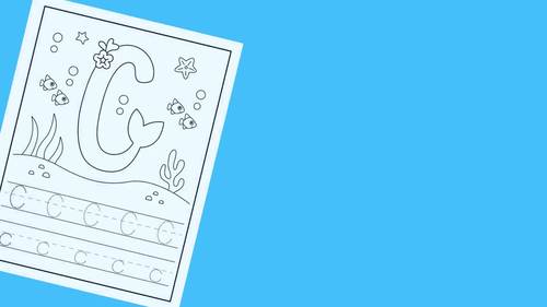Mermaid Alphabet Coloring Pages by LittleFelixShop | TPT
