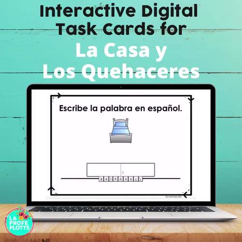 Spanish House and Chore Vocabulary BOOM CARDS | Digital Task Cards