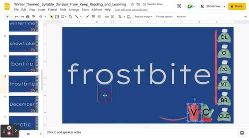 Winter Syllable Division Multisyllabic Words All Syllable Types Google ...