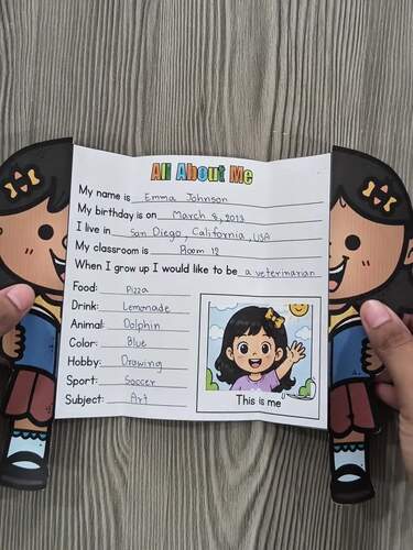 All About Me Pull Tab Craft | Back to School Writing Activity | TPT