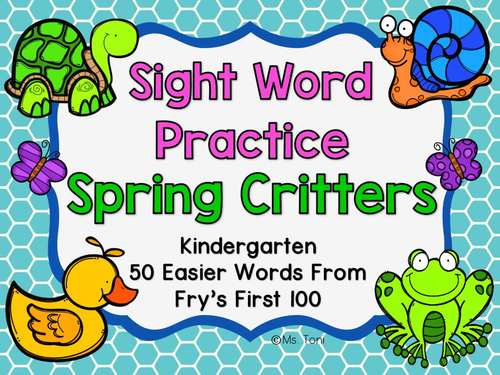 Sight Word Practice Video, Kindergarten, Spring Critters | TPT
