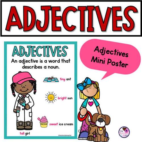 Adjectives 1st Grade Grammar Worksheets and Activities by The Chocolate ...