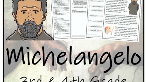 Michelangelo Close Reading Comprehension Activity | 3rd Grade & 4th Grade