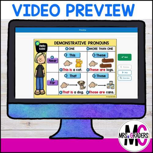 DEMONSTRATIVE PRONOUNS - THIS THAT THOSE THESE BOOM Cards™ by Mrs Graders