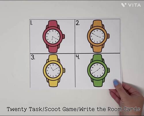 Telling Time to the Nearest Five Minutes Write the Room Scoot Game Task ...