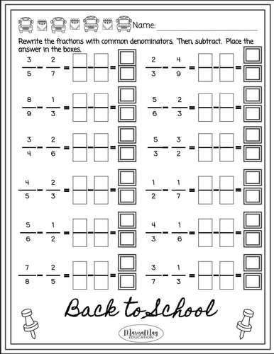 Elementary Math (4th & 5th grade) - Back 2 School Themed Fun Activity ...