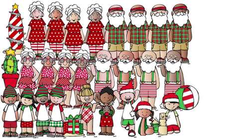 Warm Weather Christmas clipart digi stamp GIANT set by Melonheadz Clipart