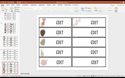 Editable Woodland Animal Labels by A Teacher and her Cat | TPT
