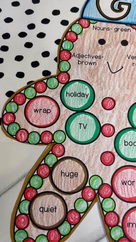 Christmas Parts of Speech Craft Gingerbread by The Teaching Diva Corner