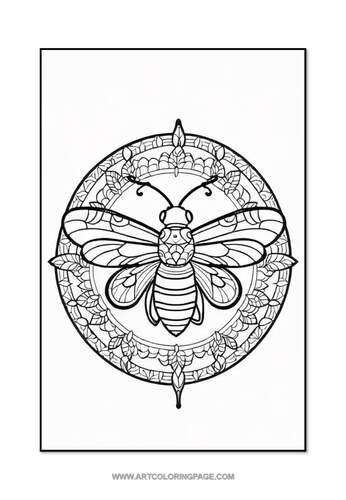 Unlock Creativity with Coloring Pages Insect Mandala Vol 7 – Instant PDF