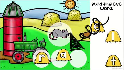 FALL Hay Themed CVC Word Work - ONLINE Distance Learning Google Digital ...