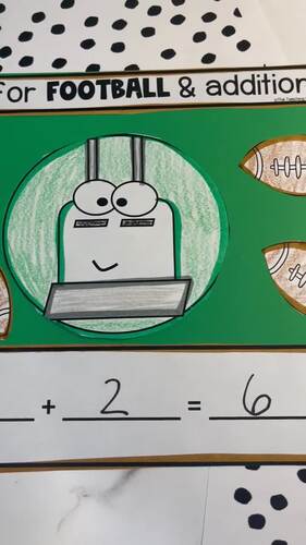 Football Super Bowl Addition Math Craft by The Teaching Diva Corner