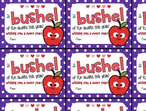 Apple-Themed Beginning of Year Gift Tag- A bushel of fun awaits this year!