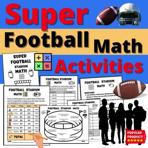 Football Stadium Math Activities Basic Operations by IncredibleDesigns