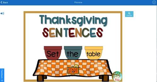 Thanksgiving Sentences Boom Cards™ by SLP Tree | TPT