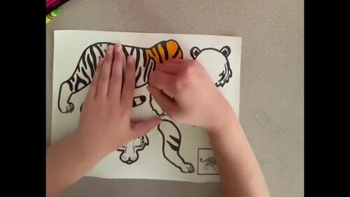 Cut and Paste a Tiger Fun Fine Motor Craft Art Activity by Clip and Stick