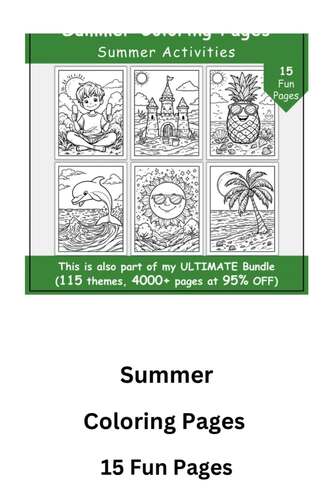 Summer Coloring Pages | Printable Coloring Sheets for Kids | Grades K-5