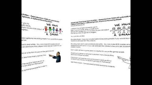 Martin Luther King, Jr. Sight Word Game Boards - Set 2 - EDITABLE for ...