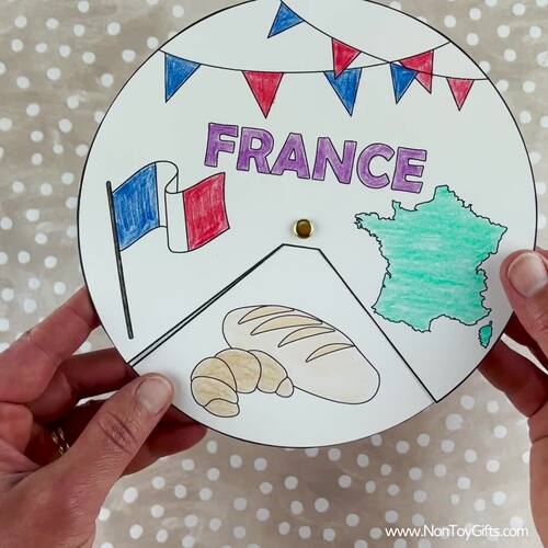 France Spinner Craft - Bastille Day Printable - Eiffel Tower - Coloring ...