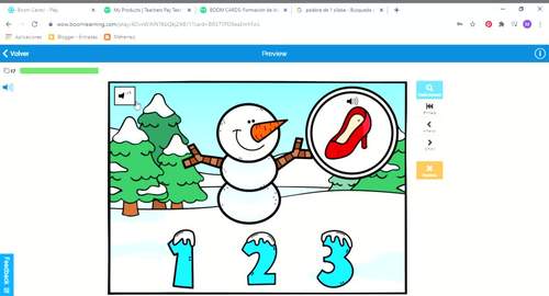 BOOM CARDS de invierno: DIVIDIR PALABRAS EN SÍLABAS. Winter Distance ...