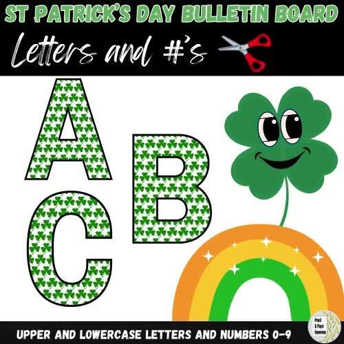 St. Patrick's Day Clover Bulletin Board Letters, Numbers, and Symbols.