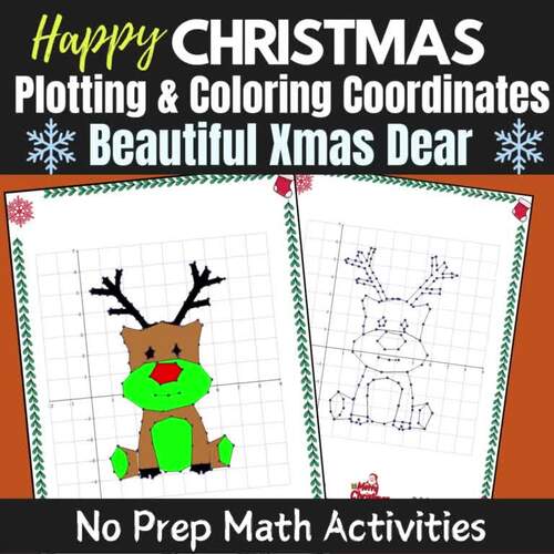 Christmas Graphing Coordinates & Coloring Shapes Math Activity No Prep ...