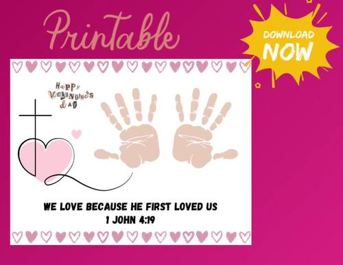 Toddler Christian Valentine Handprint Craft Bible Verse Sunday School ...
