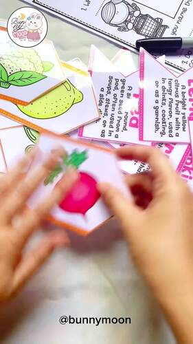 Vegetable flash cards No prep by Bunnymoon | TPT