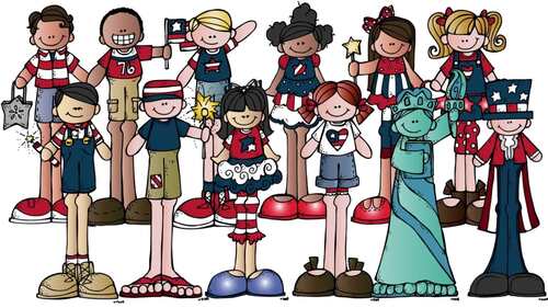 July 4th clip art StringBeanz, Independence Day clip art, Patriotic COLORED