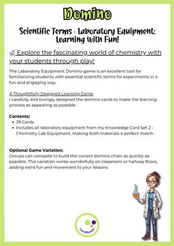 Laboratory Equipment Domino – Chemistry Class Educational Game – Lab ...