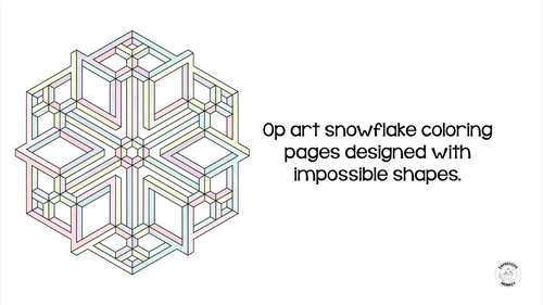 Winter Snowflake Coloring Pages • Impossible Geometry • Fun Art Sub Lesson