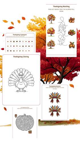 Thanksgiving Activity Pack for Kids | Printable Games, Worksheets ...