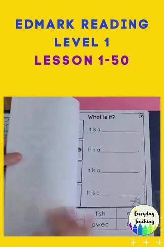 Edmark Reading Level 1 Worksheets Lessons 1-50 | TPT