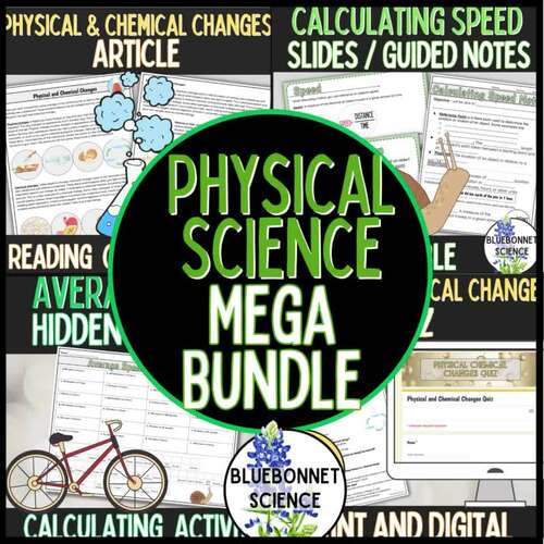 Physical Science Bundle Middle School by Bluebonnet Science | TPT