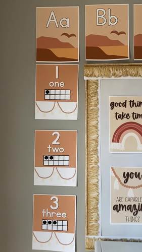 Modern Boho Classroom Decor: BUNDLE Desert Neutrals by Learning with Kiki