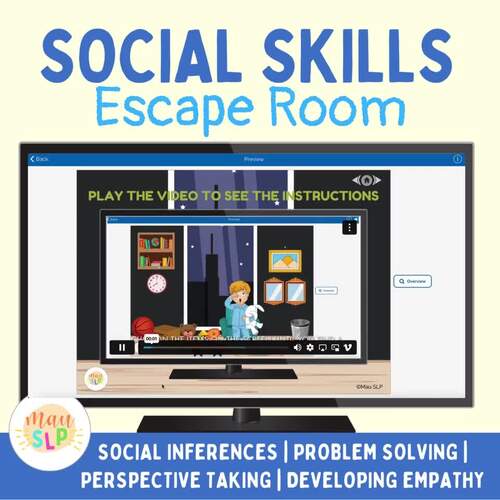 Social Emotional Skills Escape Room Boom Cards™ by Mau SLP | TPT