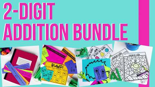 2-Digit Addition with Regrouping Activities Bundle by Briana Beverly