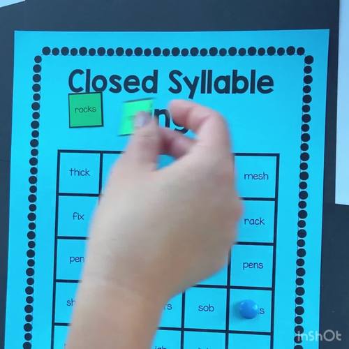 Closed Syllable Words Bingo by Learning Support Lady | TPT