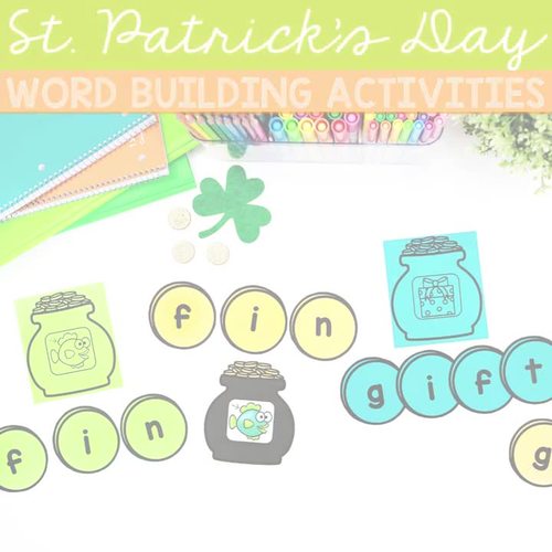 St. Patrick's Day Word Building Activity Bundle- CVC, CVCC, CVCE, and ...