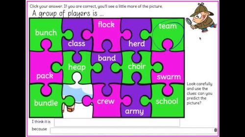 Language Centre Activities COLLECTIVE NOUNS Task Cards by Aussie Waves