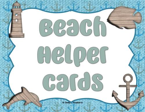 Beach Classroom Helper Cards (Rustic) *Editable* by Cindy's Treasures