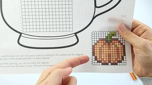 Thanksgiving Craft Gravy Boat Pixel Coloring November Activity for ...