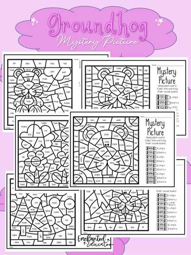 Groundhog Day Mystery Short/Long (silent e) Vowel by An Enchanted Educator