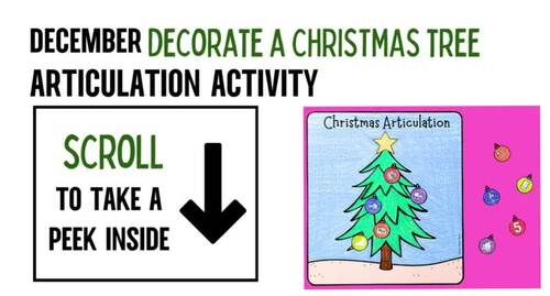 Christmas Articulation Craft For Speech Therapy: F, V, K, G | TPT