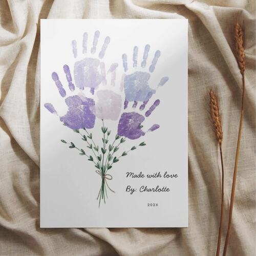 Editable Valentine's Day Flower Bouquet Handprint Craft, February ...