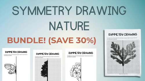 Symmetry Drawing Art Nature Worksheets Bundle for Middle School Spring ...